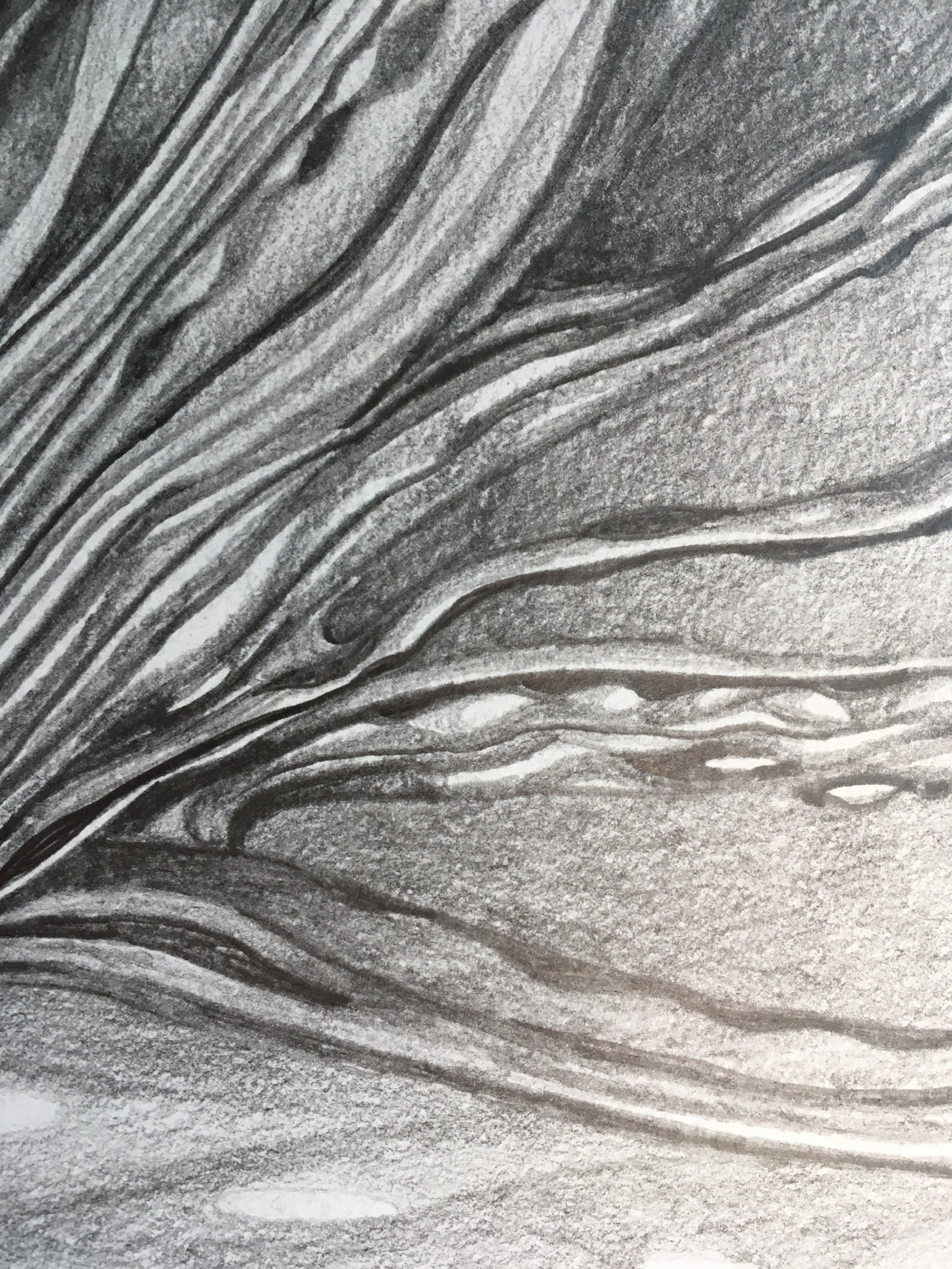 Landslide, Print of Original Drawing, Drawing, Trees, Landscape, Pencil ...