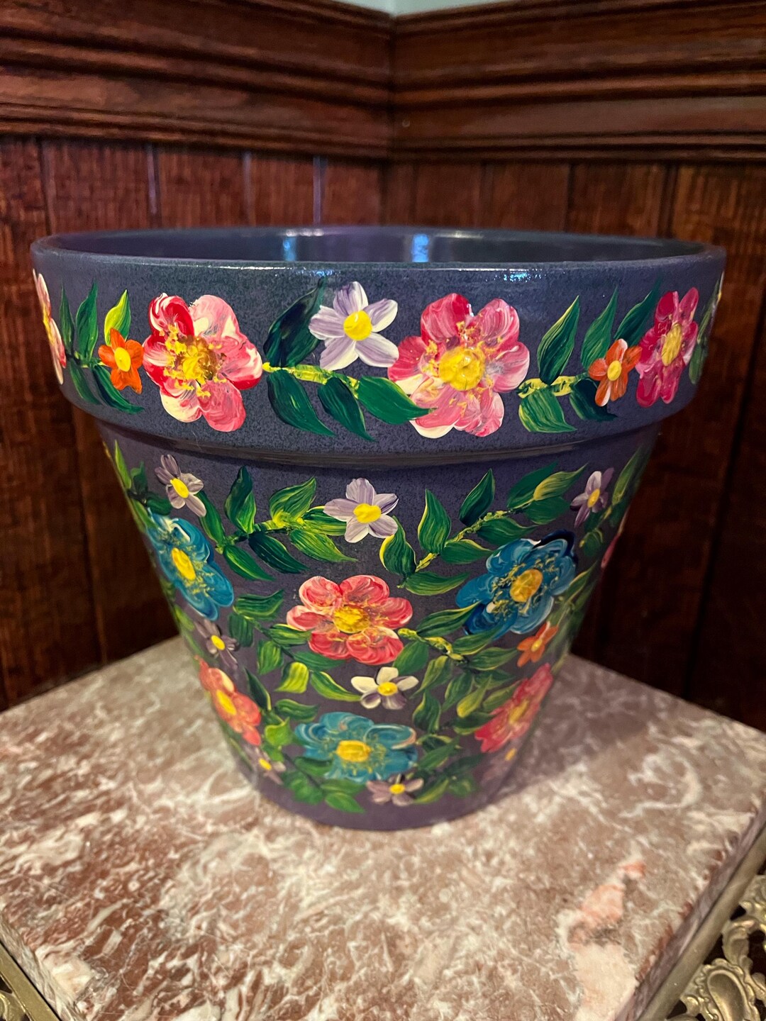 Hand-painted Pot, Painted Terra-cotta Pot, Terra-cotta Pot, Red Clay ...