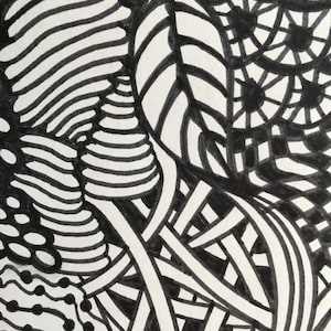 Black and White Doodle Design, Print of Original Drawing, Drawing ...