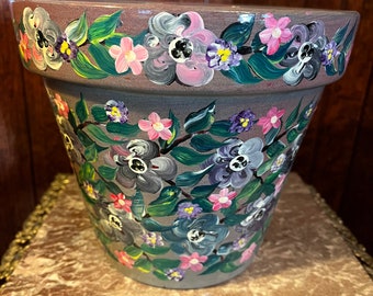 Hand-painted Pot, Painted Red Clay Pot, Painted Terra-cotta Pot, Hand ...