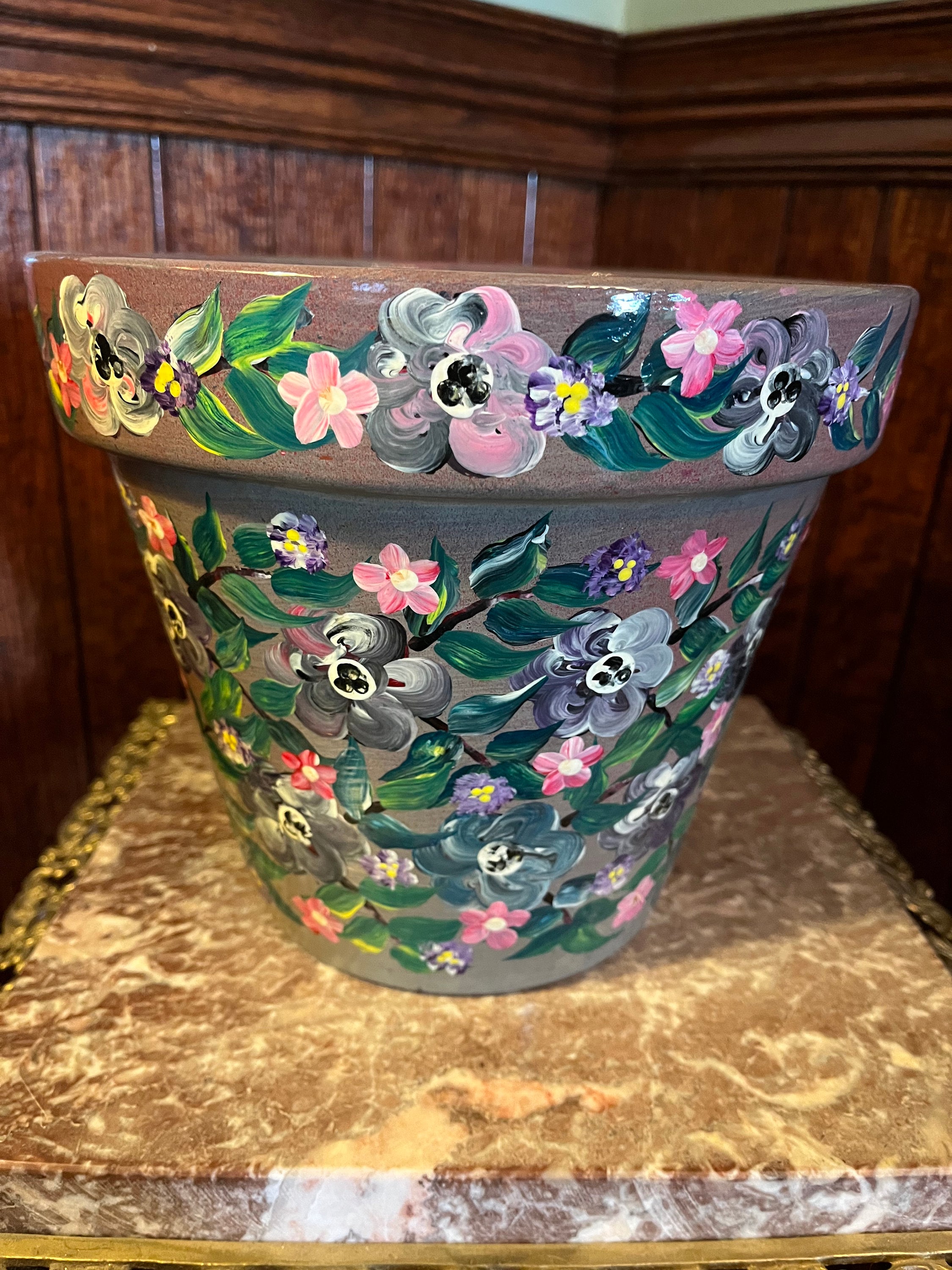 Hand-painted Pot, Painted Terra-cotta Pot, Terra-cotta Pot Red Clay Pot ...