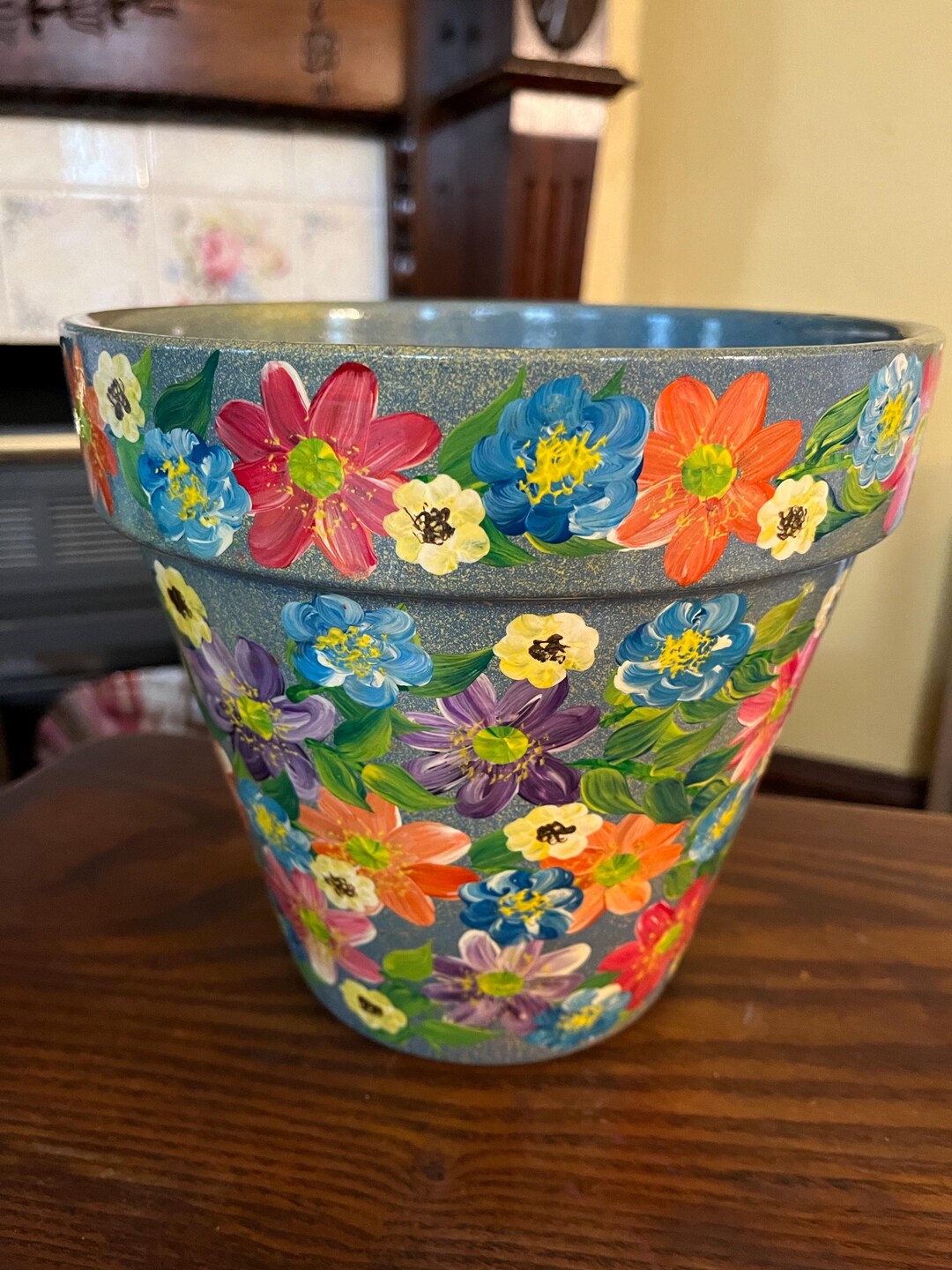 Hand, Painted Pot, Painted Pot, Painted Red Clay Pot, Hand-painted ...