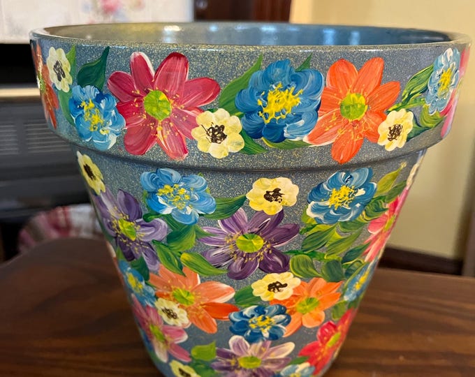 Hand, Painted Pot, Painted Pot, Painted Red Clay Pot, Hand-painted ...