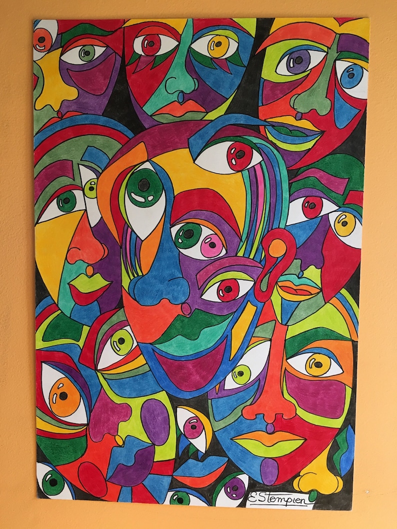 The Beautiful People, Abstract Faces, Contemporary, Modern, Abstract ...