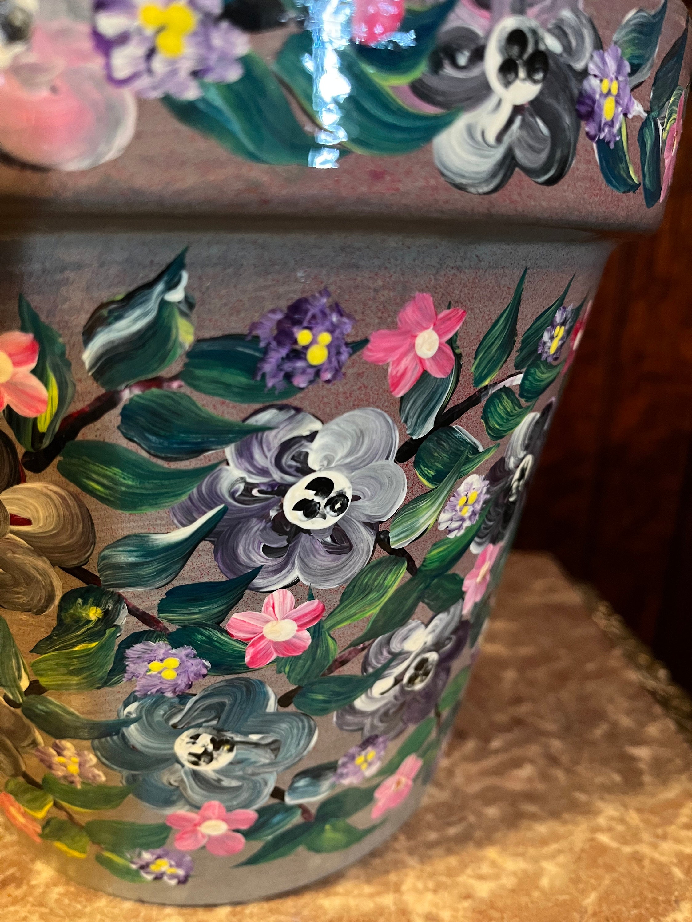 Hand-painted Pot, Painted Terra-cotta Pot, Terra-cotta Pot Red Clay Pot ...