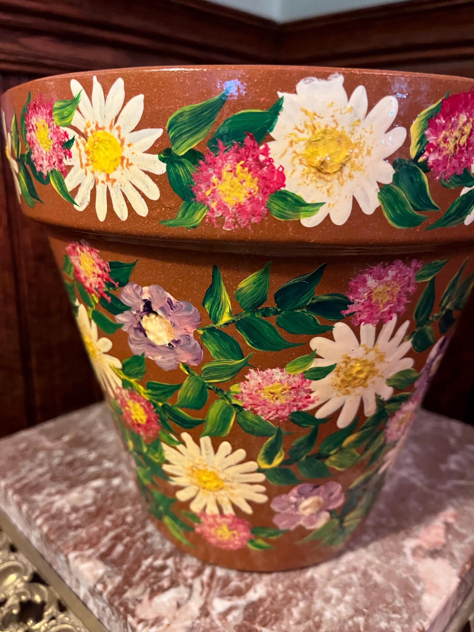 Hand-painted Pot, Painted Terra-cotta Pot, Terra-cotta Pot, Red Clay ...