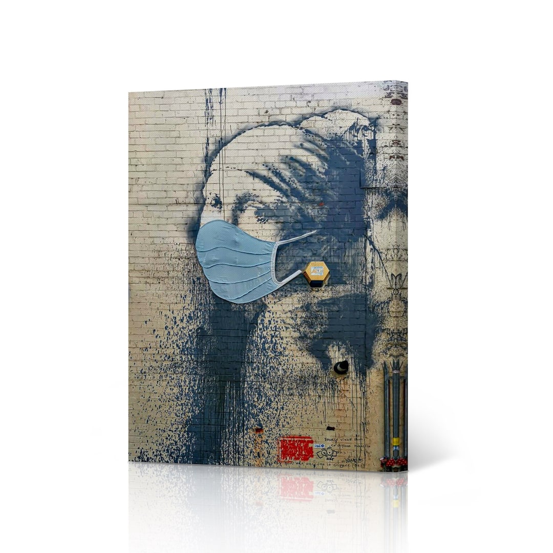 Girl With a Pierced Eardrum With Mask Street Art Painting Bristol Mural ...