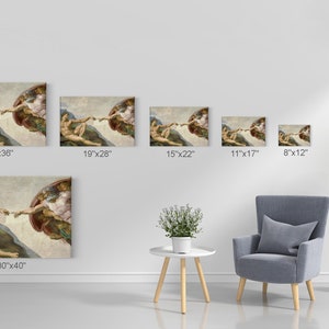 The Creation of Adam by Michelangelo Canvas Wall Art Print Renaissance ...