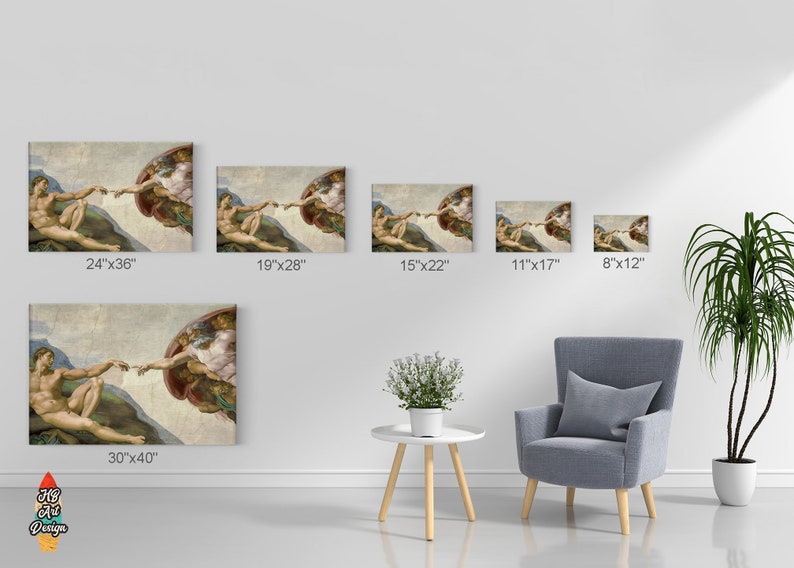 The Creation of Adam by Michelangelo Canvas Wall Art Print - Etsy