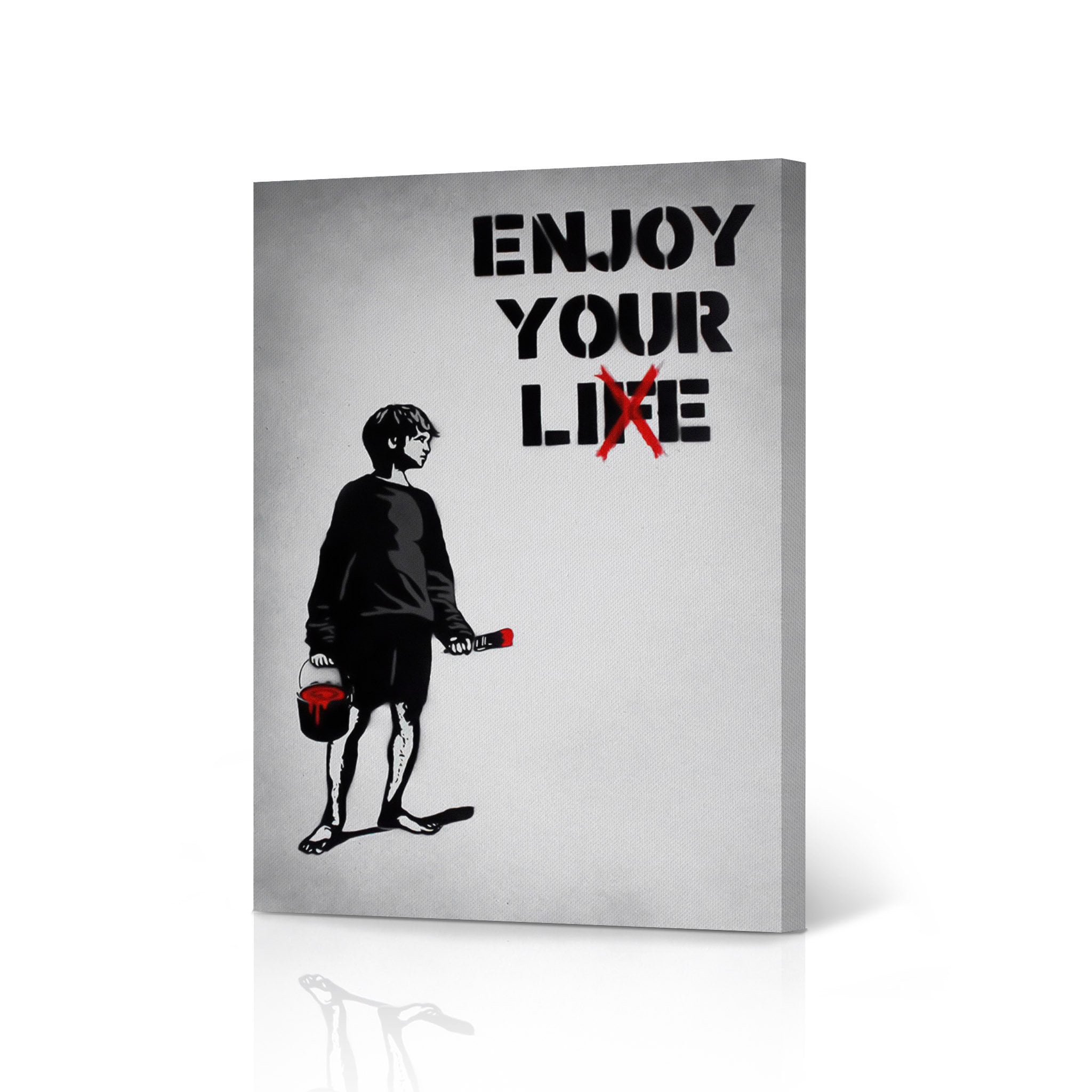 Enjoy Your Life Street Art Painting Mural Graffiti Banksy Canvas Wall ...