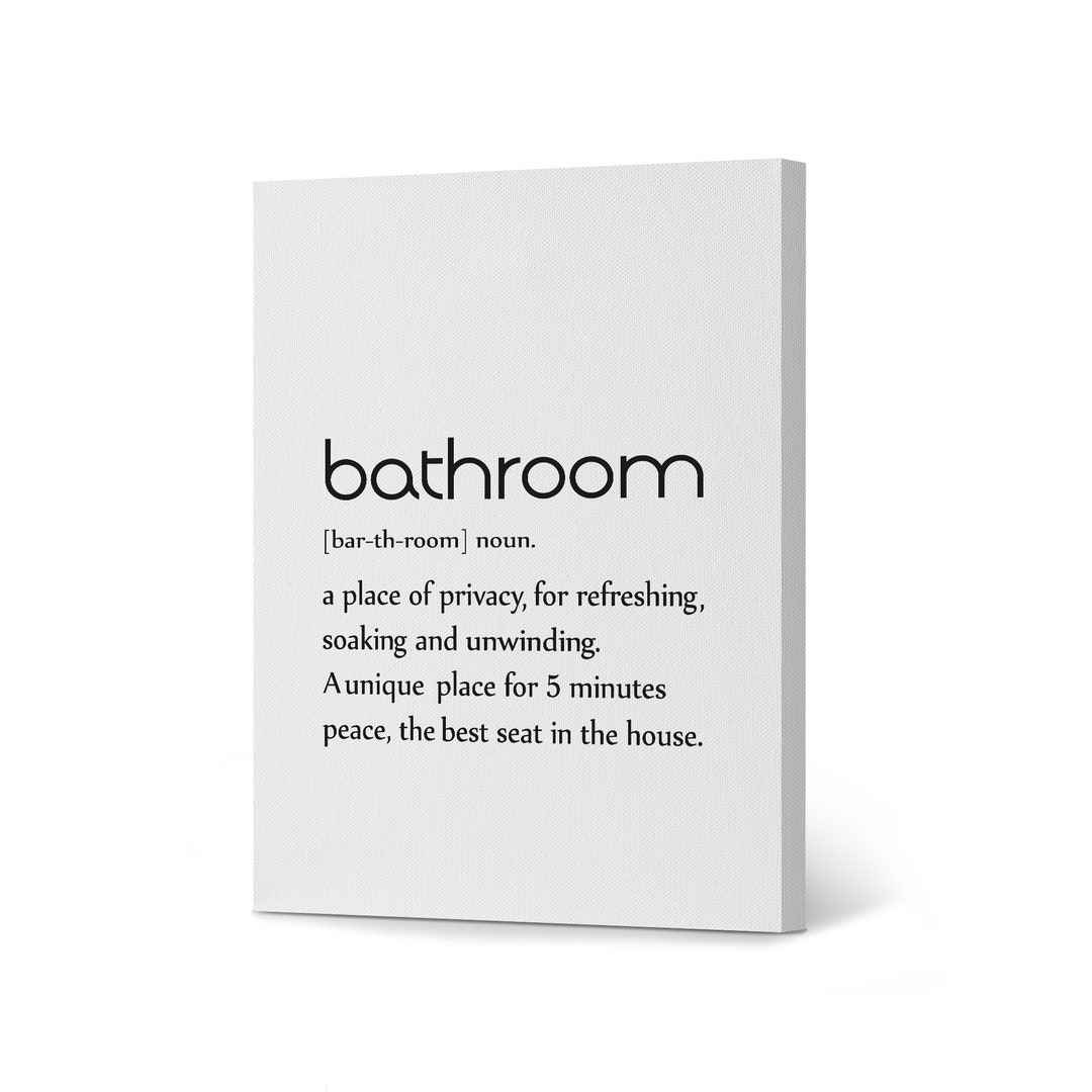Noun Dictionary Definition Bathroom Funny Quote Saying Canvas Print ...