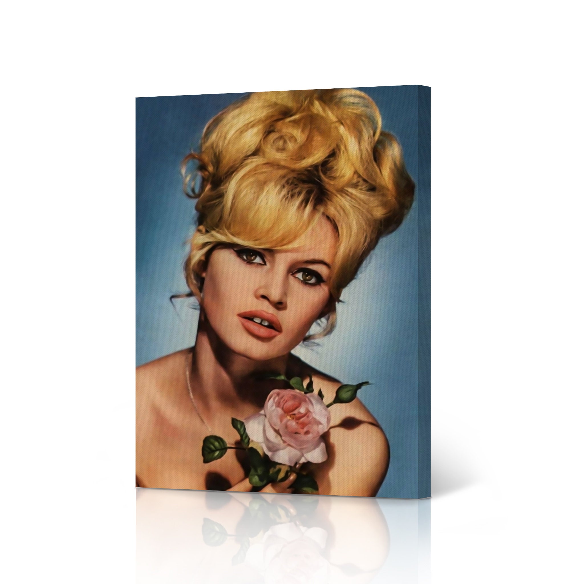 Lovely Portrait of Brigitte Bardot With Pink Rose Colored | Etsy