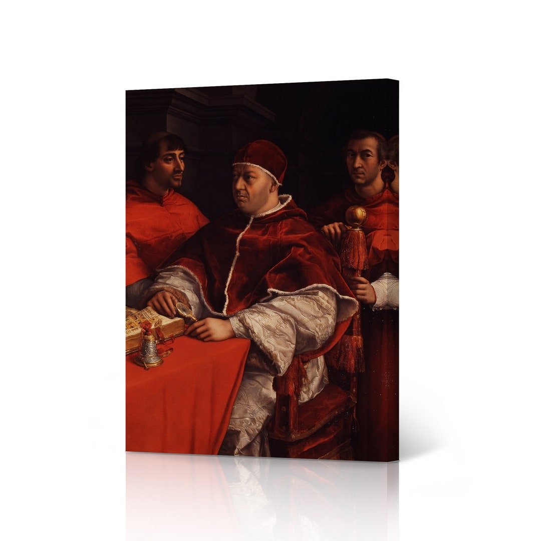 Pope Leo X With Cardinals Giulio De' Medici and Luigi De' Rossi Raphael ...