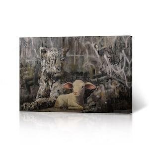 Leopard With Sheep Street Art Painting Mural Graffiti Banksy - Etsy