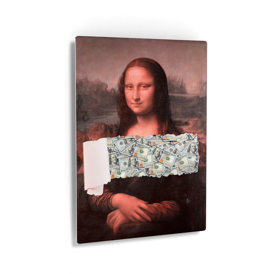 Mona Lisa Painting Money 100 Dollars Bill Banknote Metal Print ...