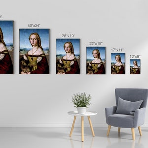 Lady With a Unicorn by Raphael Art Canvas Wall Art Print Renaissance ...
