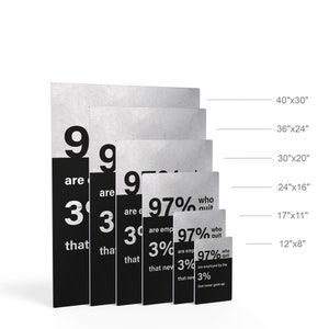 97 Percent Who Quit That Never Gave up Metal Print Motivational Wall ...