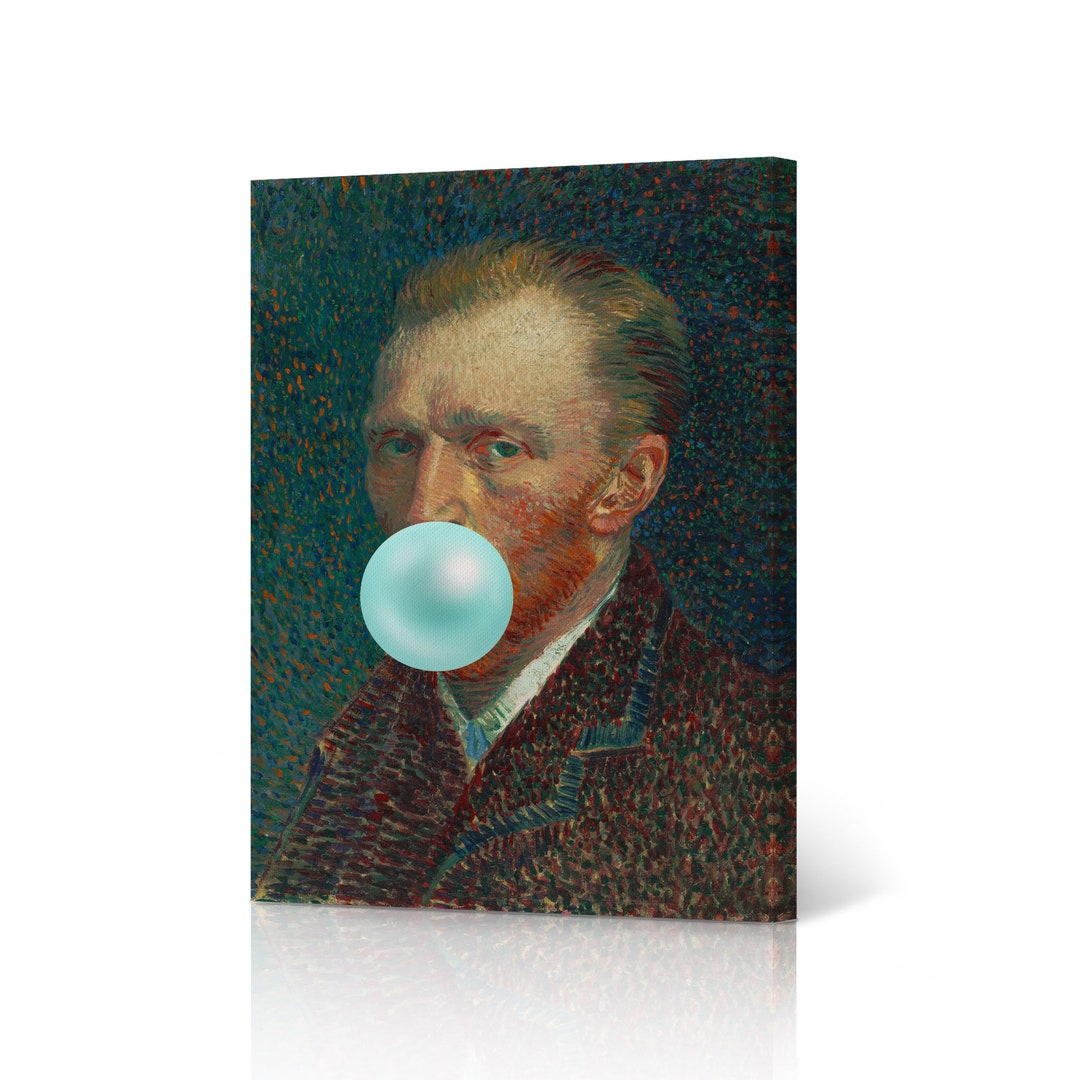 Vincent Van Gogh Self Portrait With a Red Beard Teal Blue Bubble Gum ...