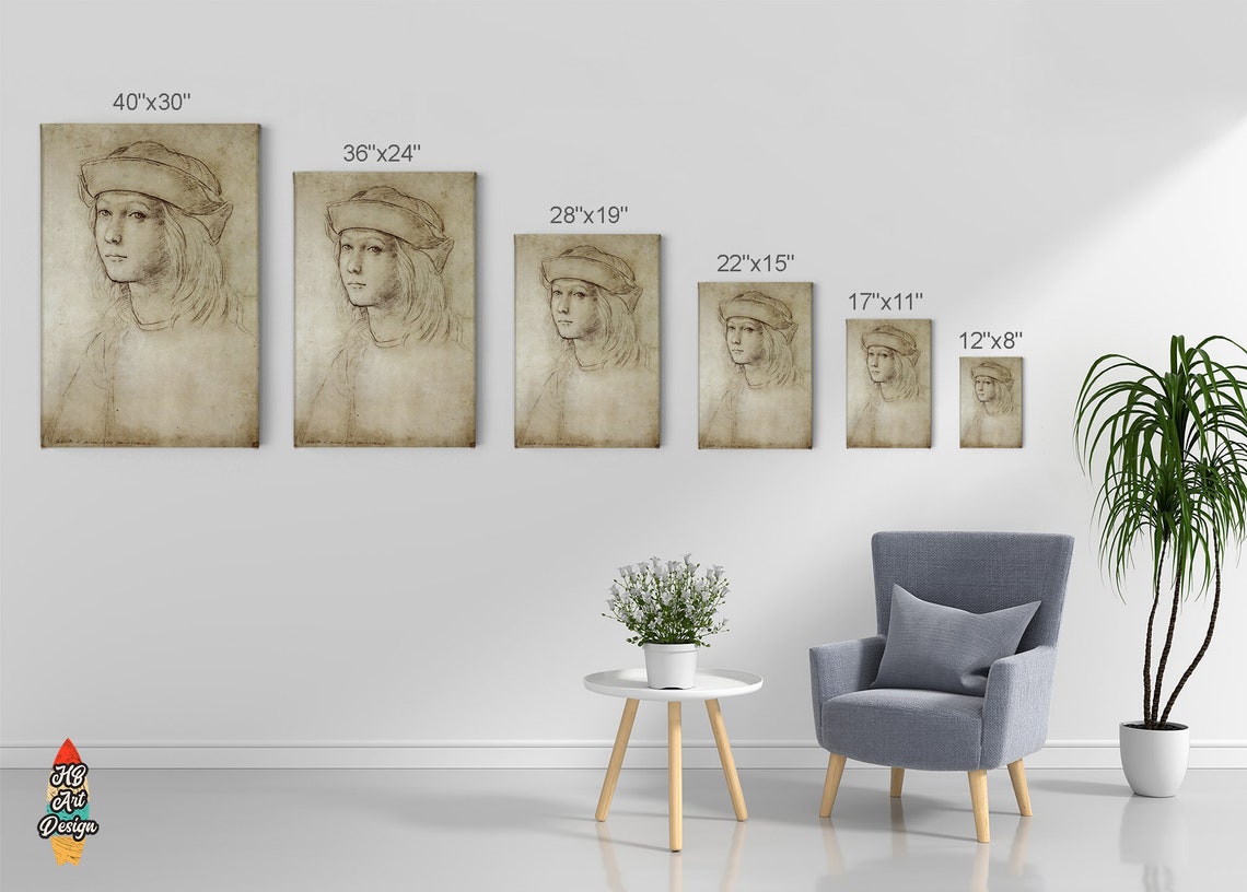 Probable Self-portrait Drawing by Raphael Art Canvas Wall Art | Etsy