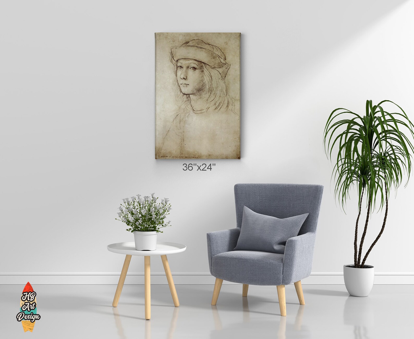 Probable Self-portrait Drawing by Raphael Art Canvas Wall Art | Etsy