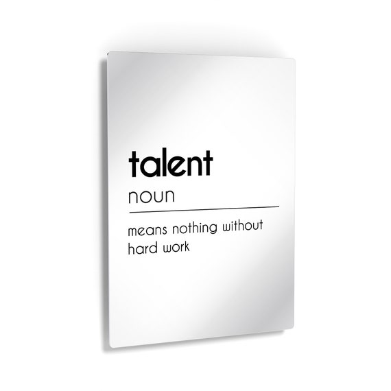 Talent Means Nothing Without Hard Work Definition Lettering - Etsy