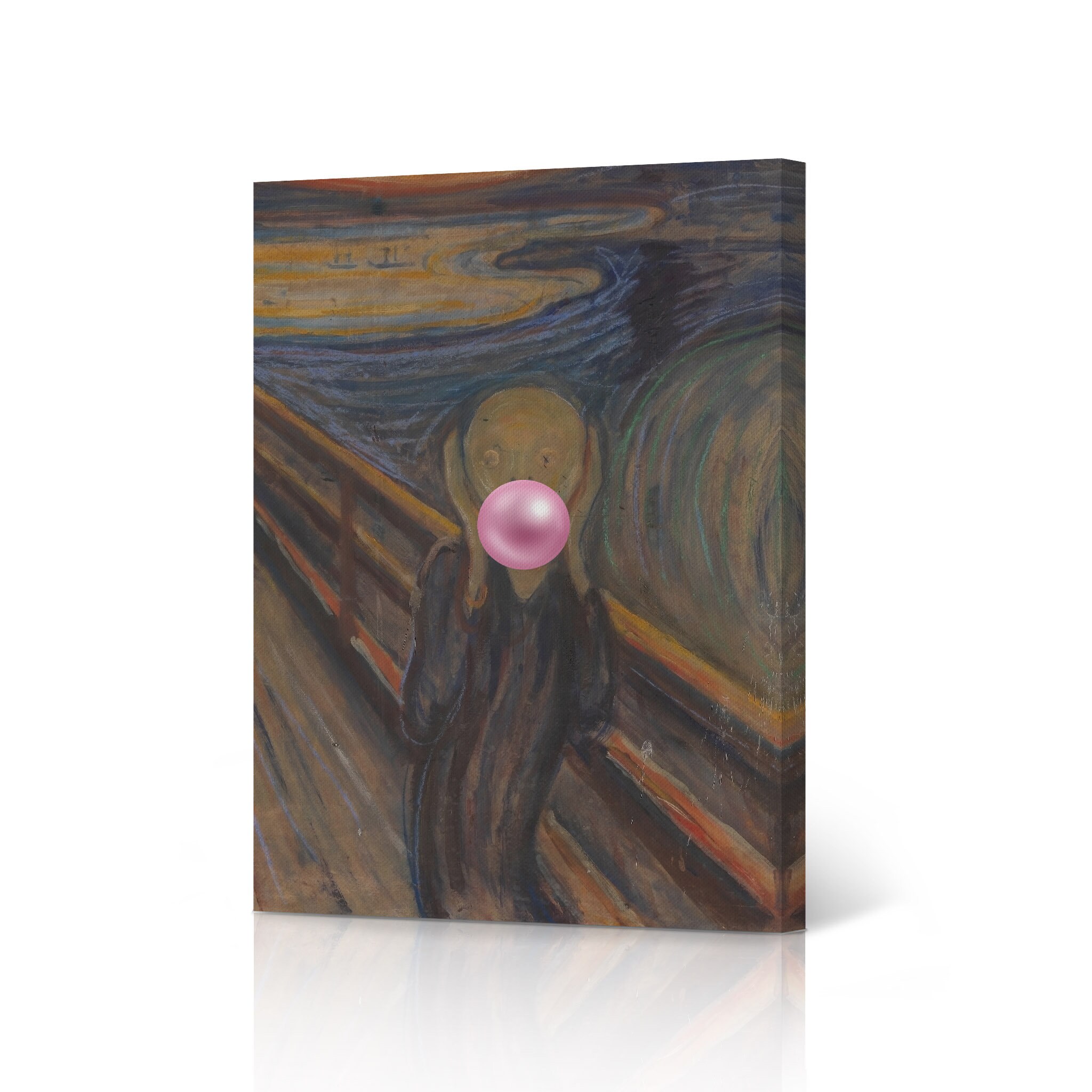 Edvard Munch Masterpiece, the Scream Pink Bubble Gum Masterpiece Canvas ...
