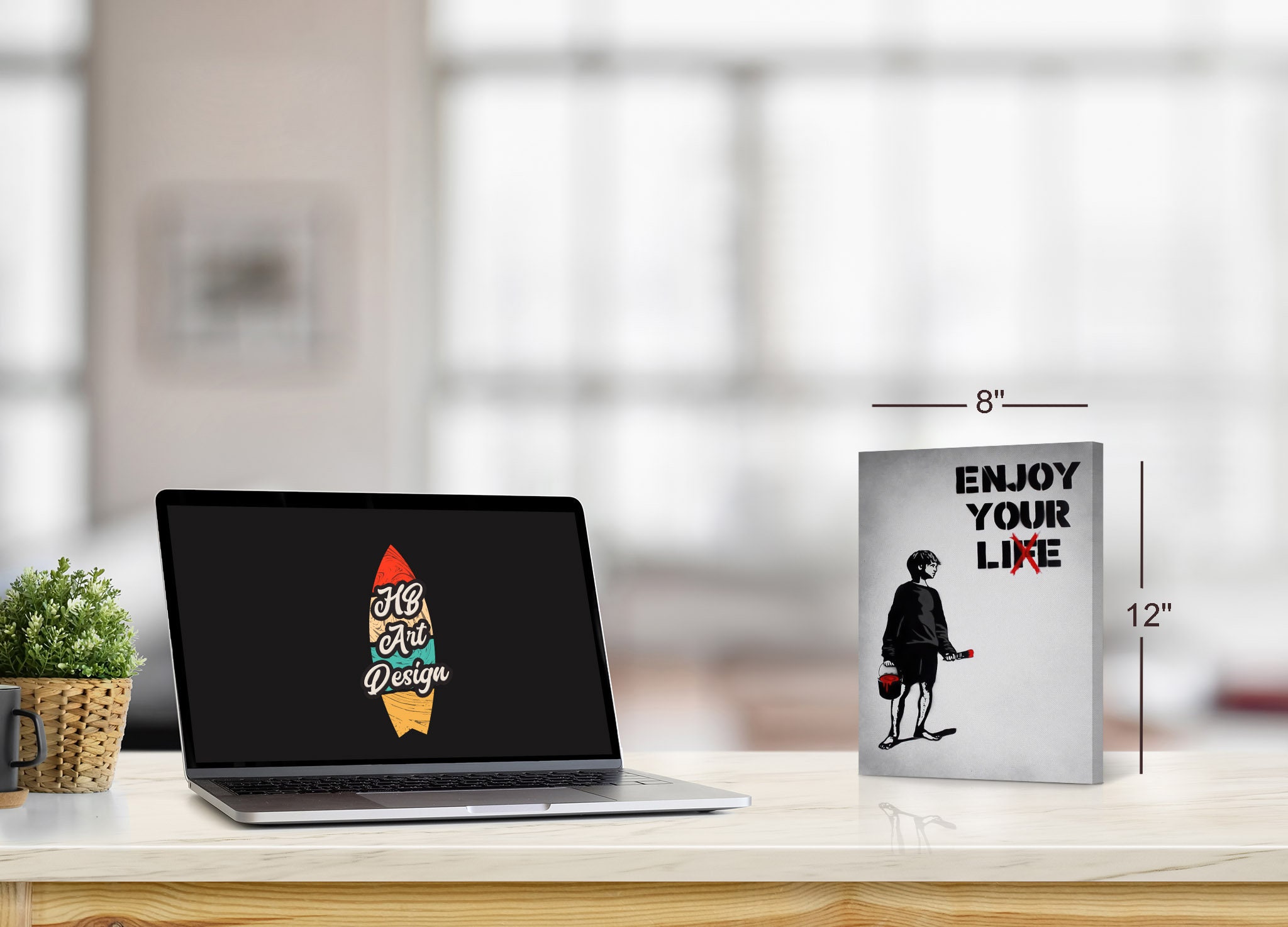 Enjoy Your Life Street Art Painting Mural Graffiti Banksy Canvas Wall ...