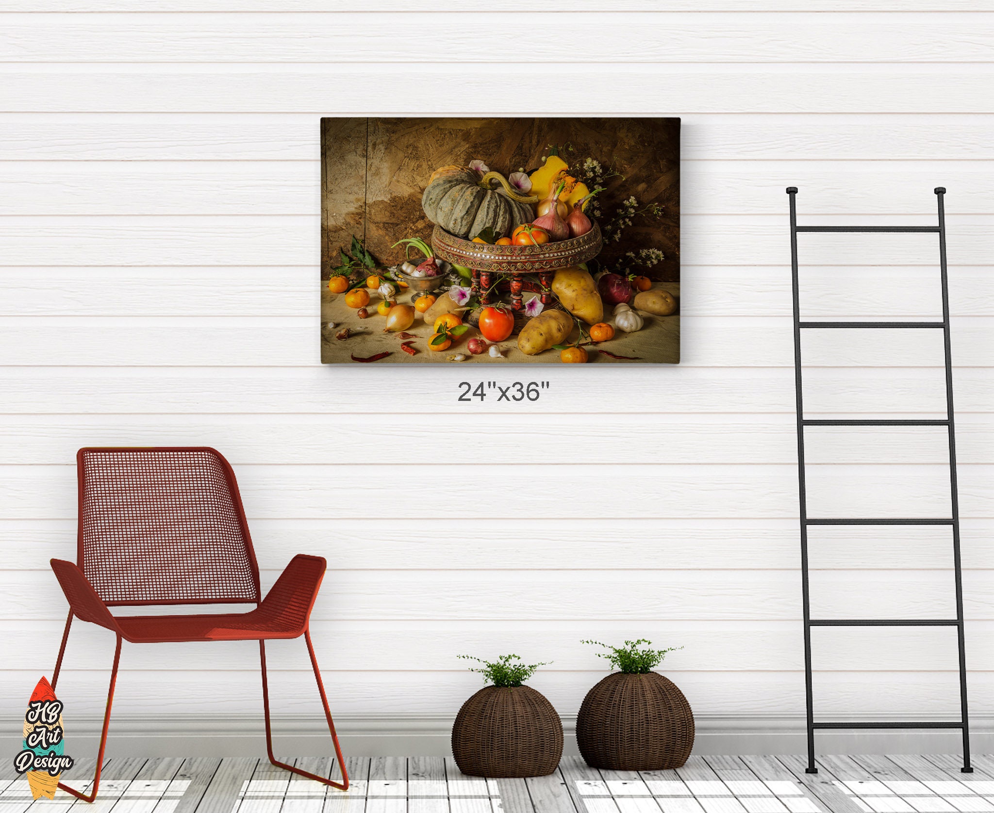 Still Life Fruits and Vegetables Rustic Kitchen Wall Decor | Etsy