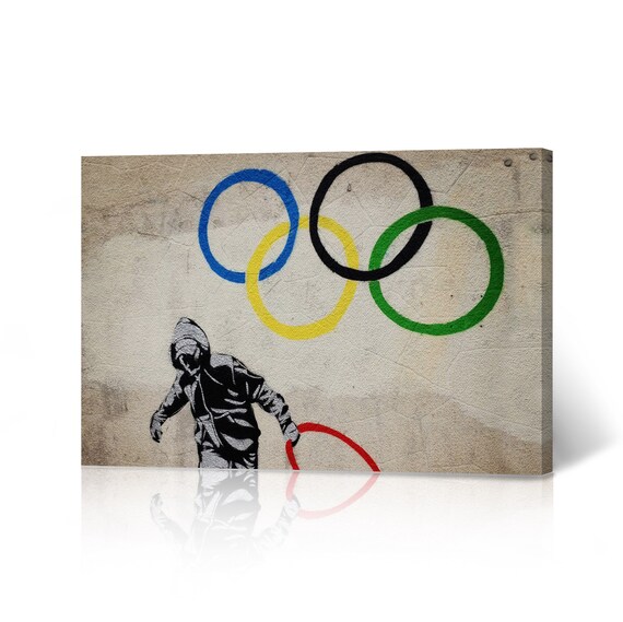 Olympic Rings Street Art Painting Mural Graffiti Banksy Canvas - Etsy