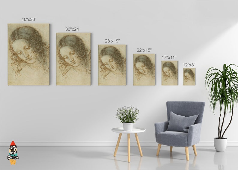 Head of Leda by Leonardo Da Vinci Canvas Wall Art Print Renaissance ...