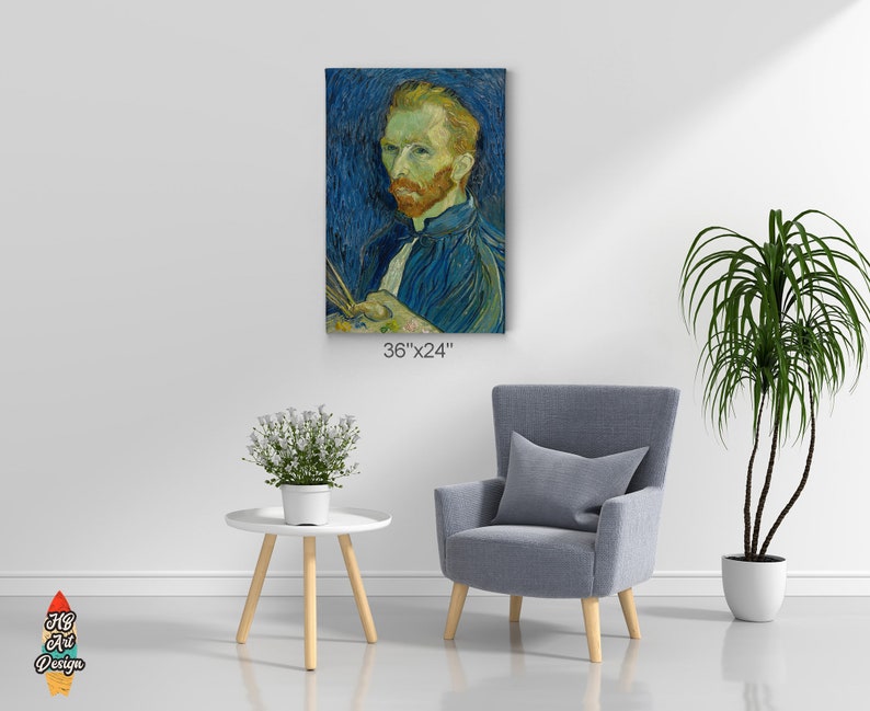 Self-portrait 1889 Vincent Van Gogh Canvas Print Wall Art | Etsy