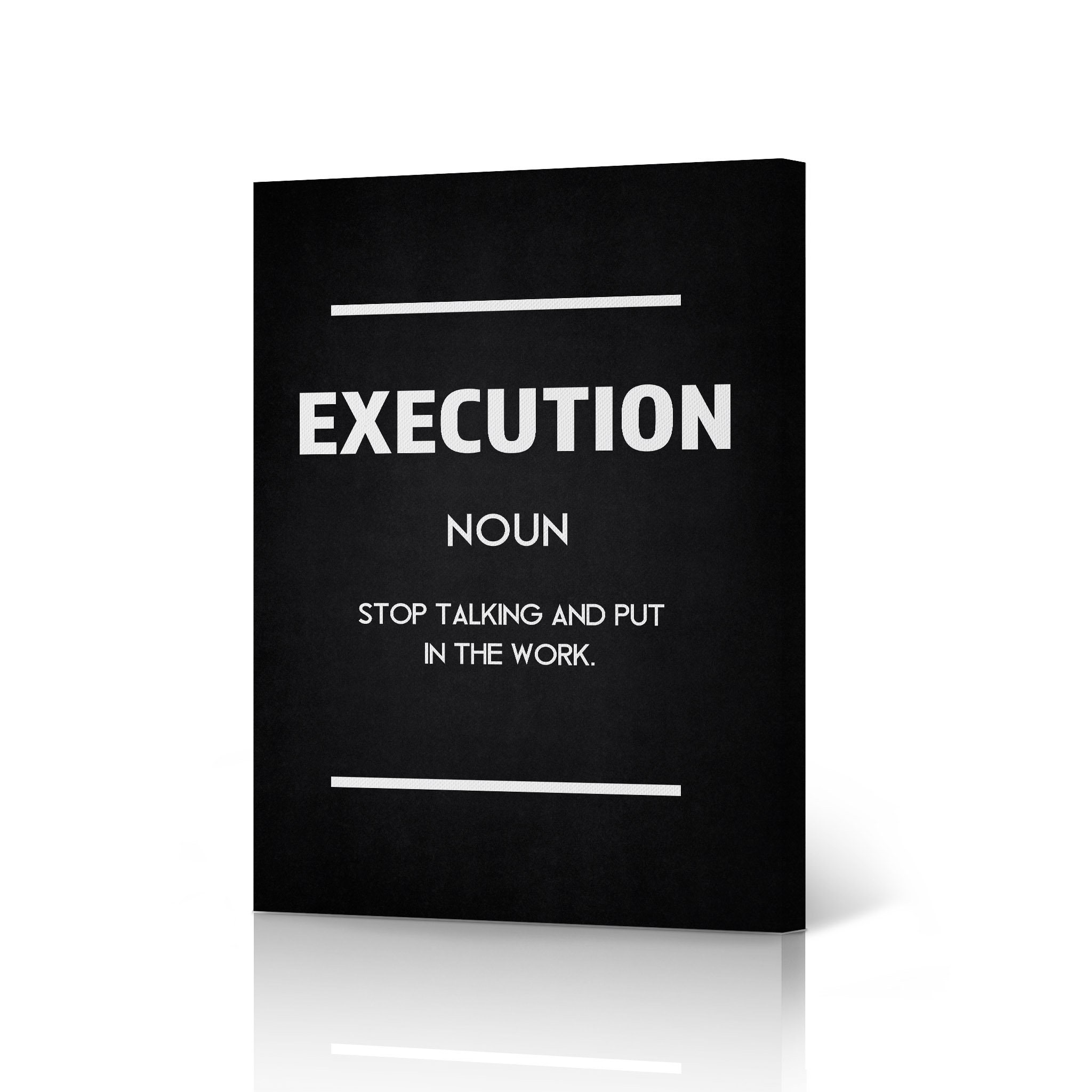 Execution Definition Black and White Lettering Canvas Wall Art | Etsy