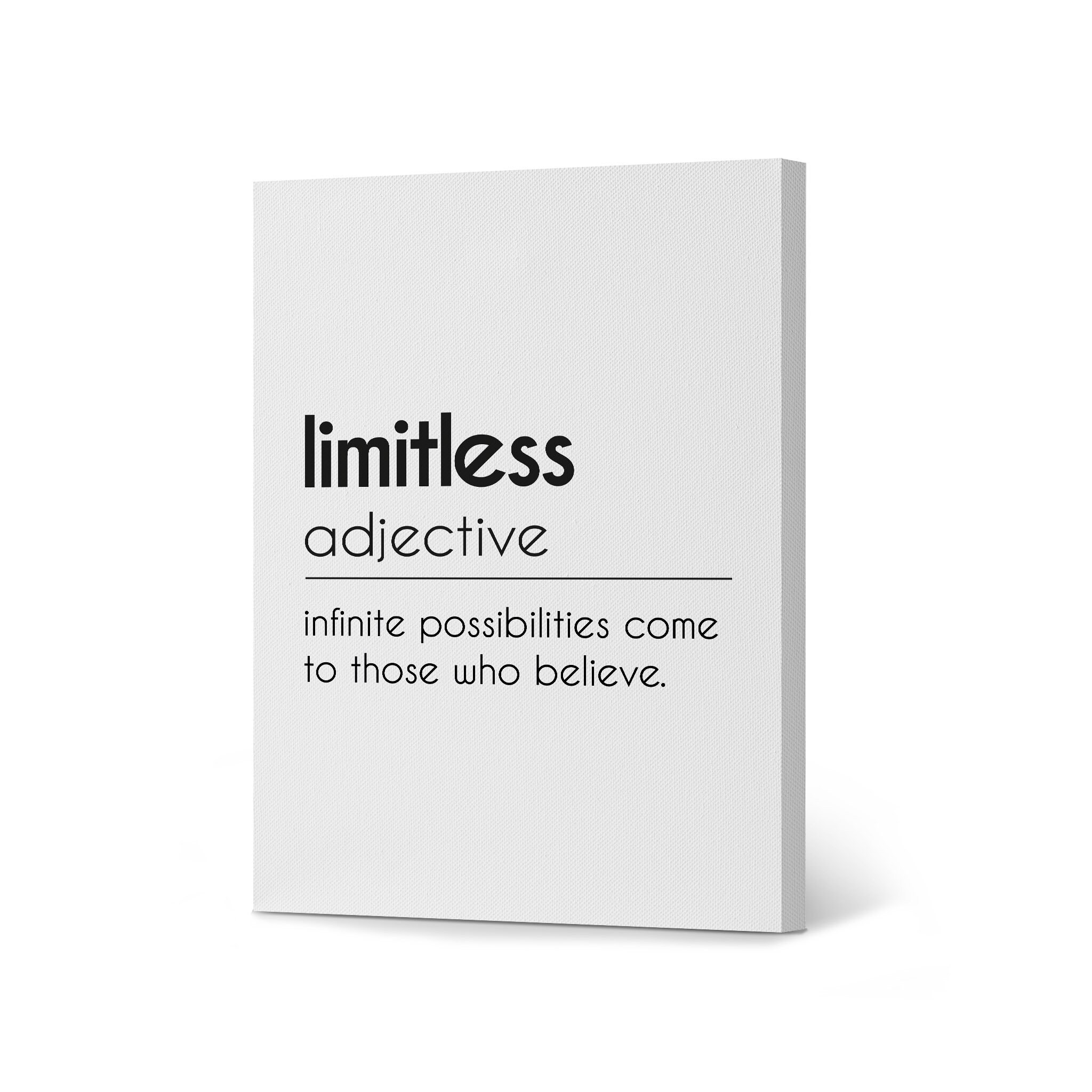 Limitless Definition Black and White Dictionary Canvas Wall | Etsy