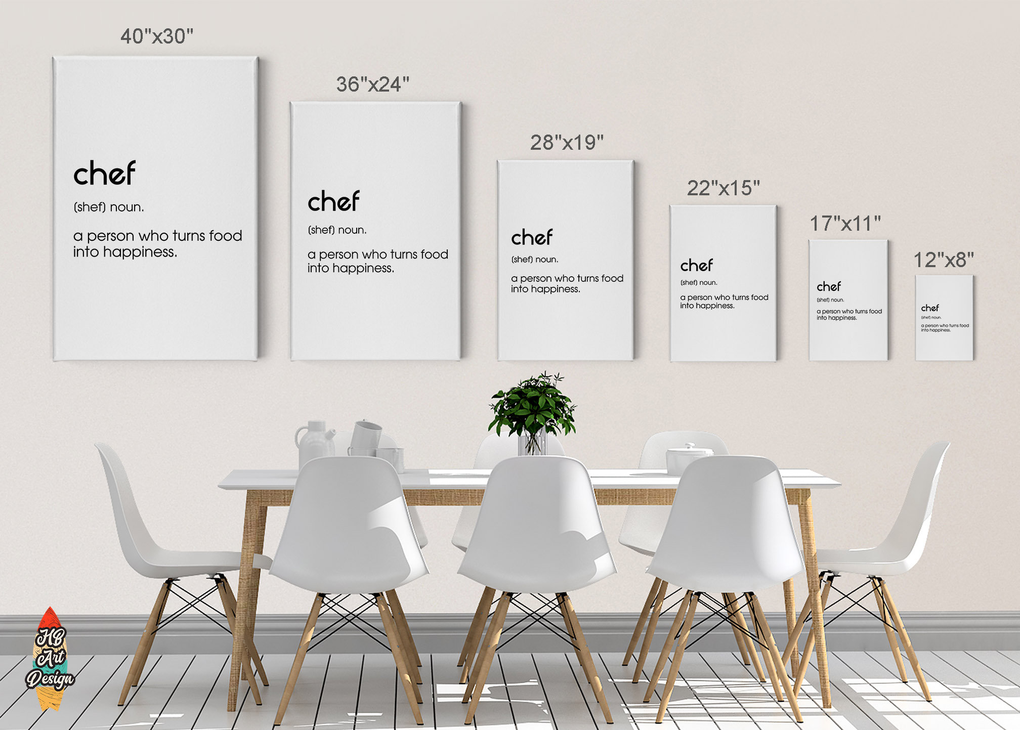 Chef Noun Dictionary Definition Quote Rustic Kitchen Wall | Etsy