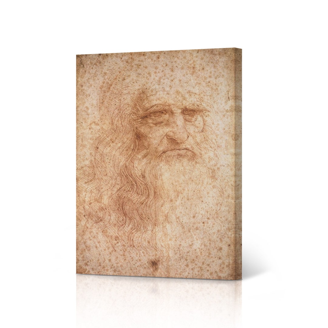 Portrait of a Man in Red Chalk Leonardo Da Vinci Self Portrait Canvas ...