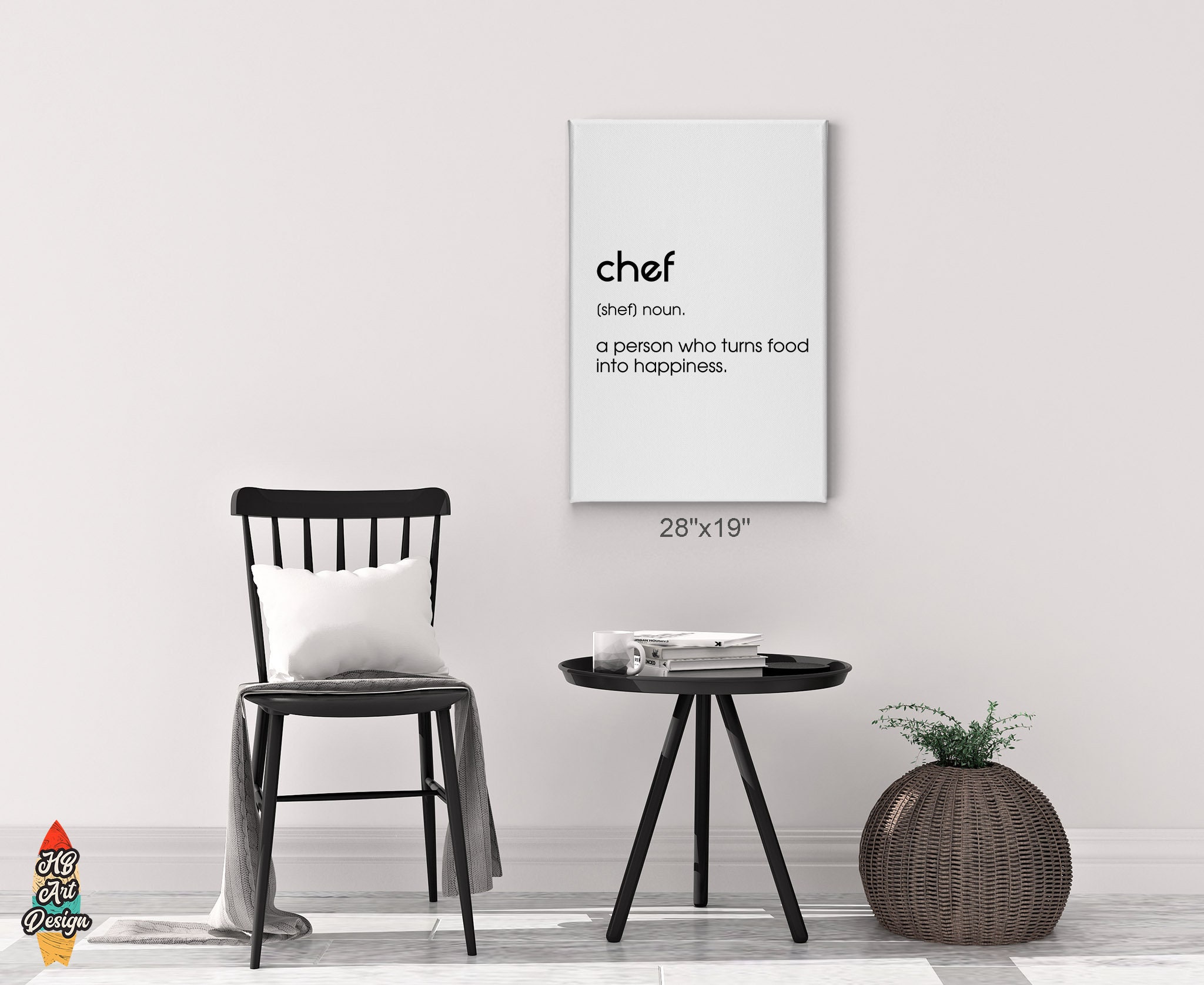 Chef Noun Dictionary Definition Quote Rustic Kitchen Wall | Etsy