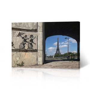 Banksy Wall Art Canvas Print Eiffel Rats Graffiti Paris France Artwork ...