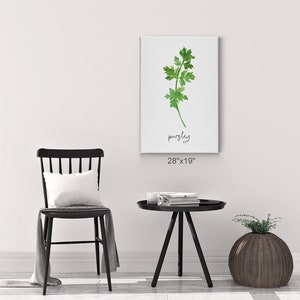 Parsley Watercolor Painting Rustic Kitchen Wall Decor Canvas Print ...