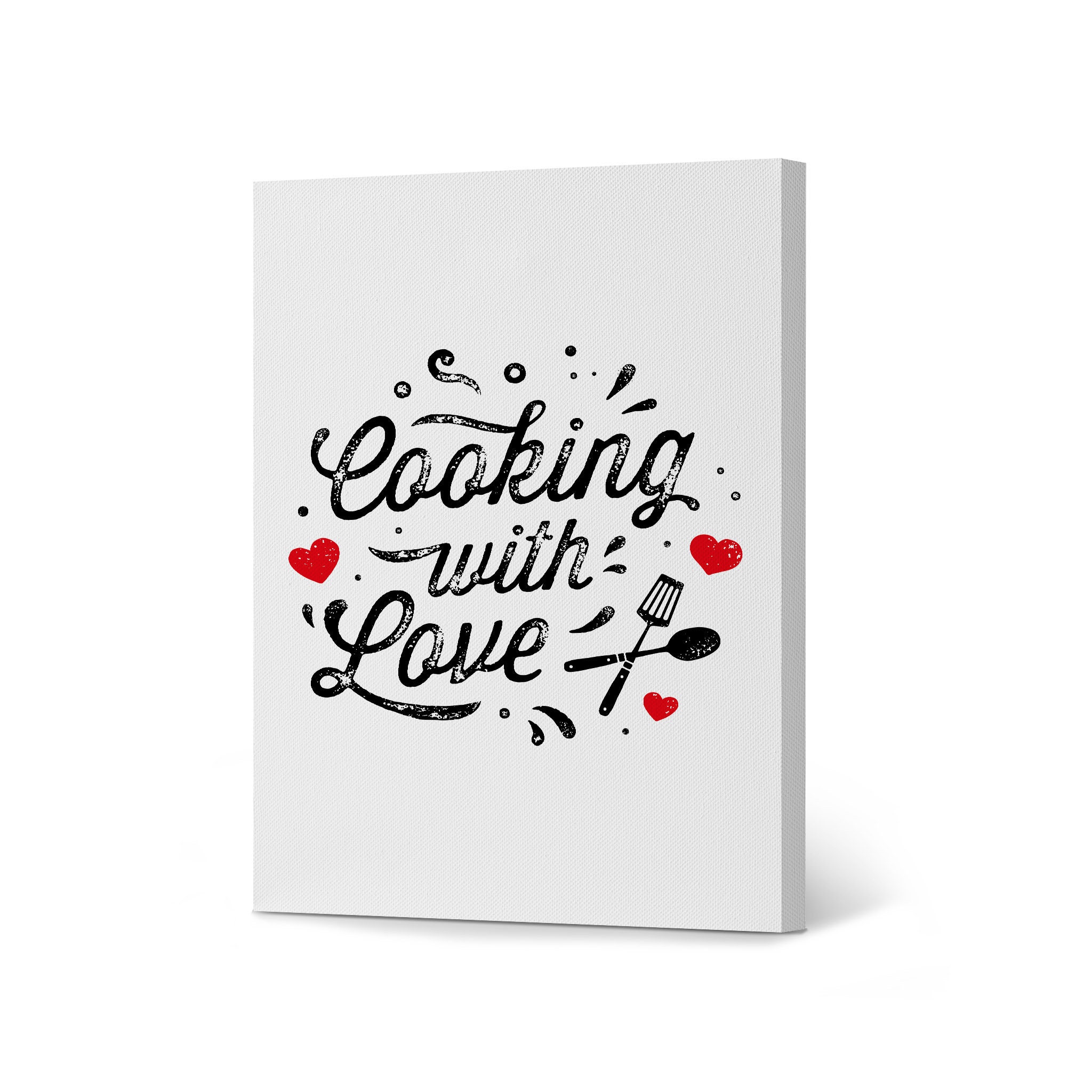 Black and White Cooking With Love Quote Rustic Kitchen Wall Decor ...