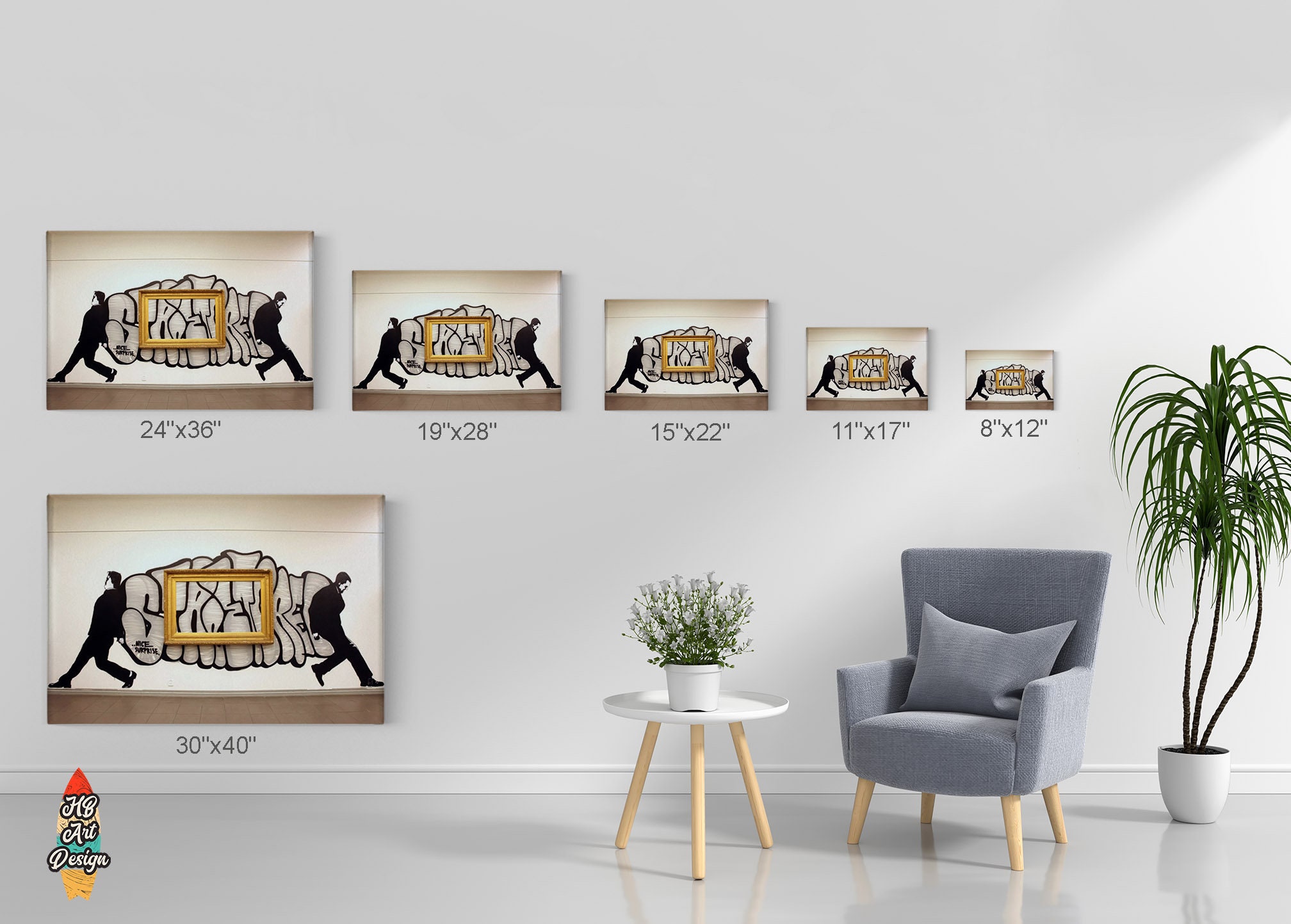 Nice Surprise Graffiti Street Art Contemporary Canvas Wall Art Print ...