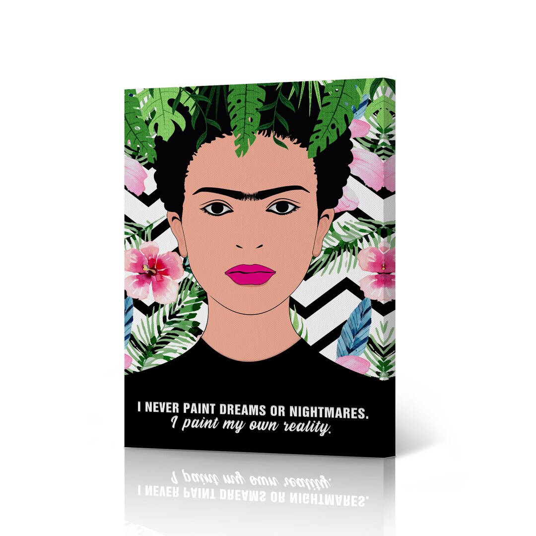 Frida Kahlo Canvas Wall Art Print Woman Portrait Painting Motivational ...