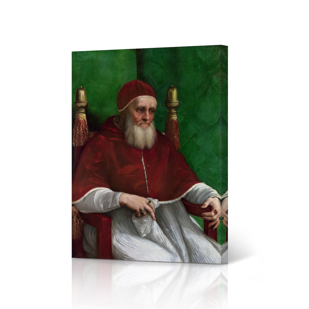 Pope Julius II Portrait by Raphael Art Canvas Wall Art Print ...