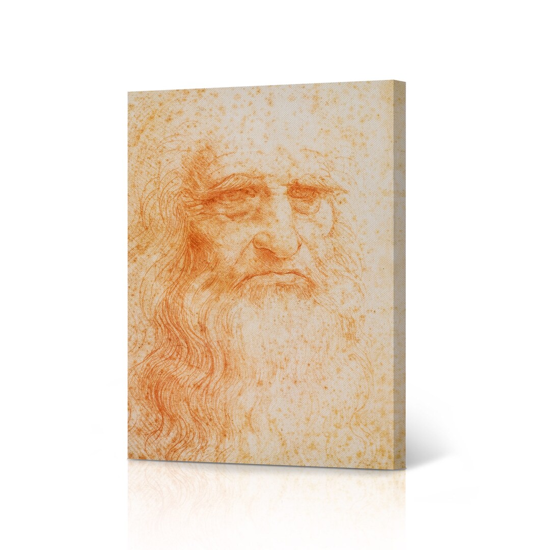 Portrait of a Man in Red Chalk by Leonardo Da Vinci Canvas Wall Art ...