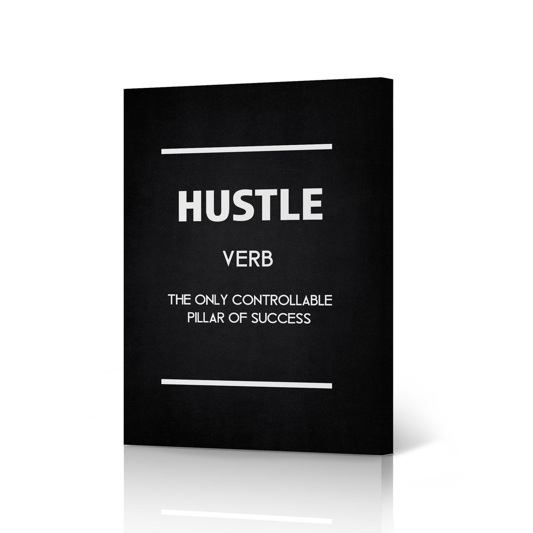 Hustle Definition Black and White Lettering Dictionary Canvas Wall Art ...
