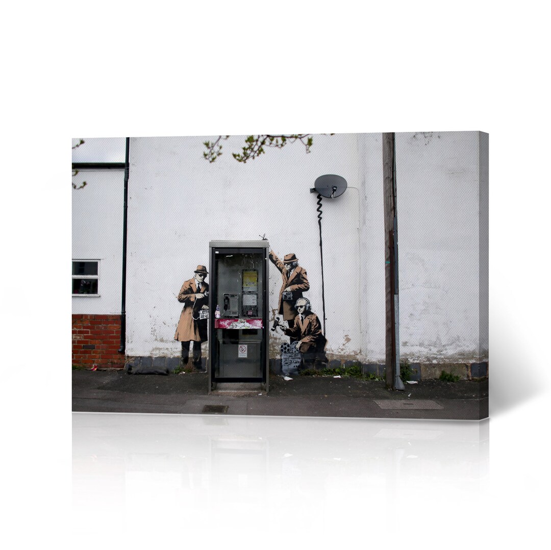 Spy Booth Street Art Painting Cheltenham Mural Graffiti Banksy Canvas ...