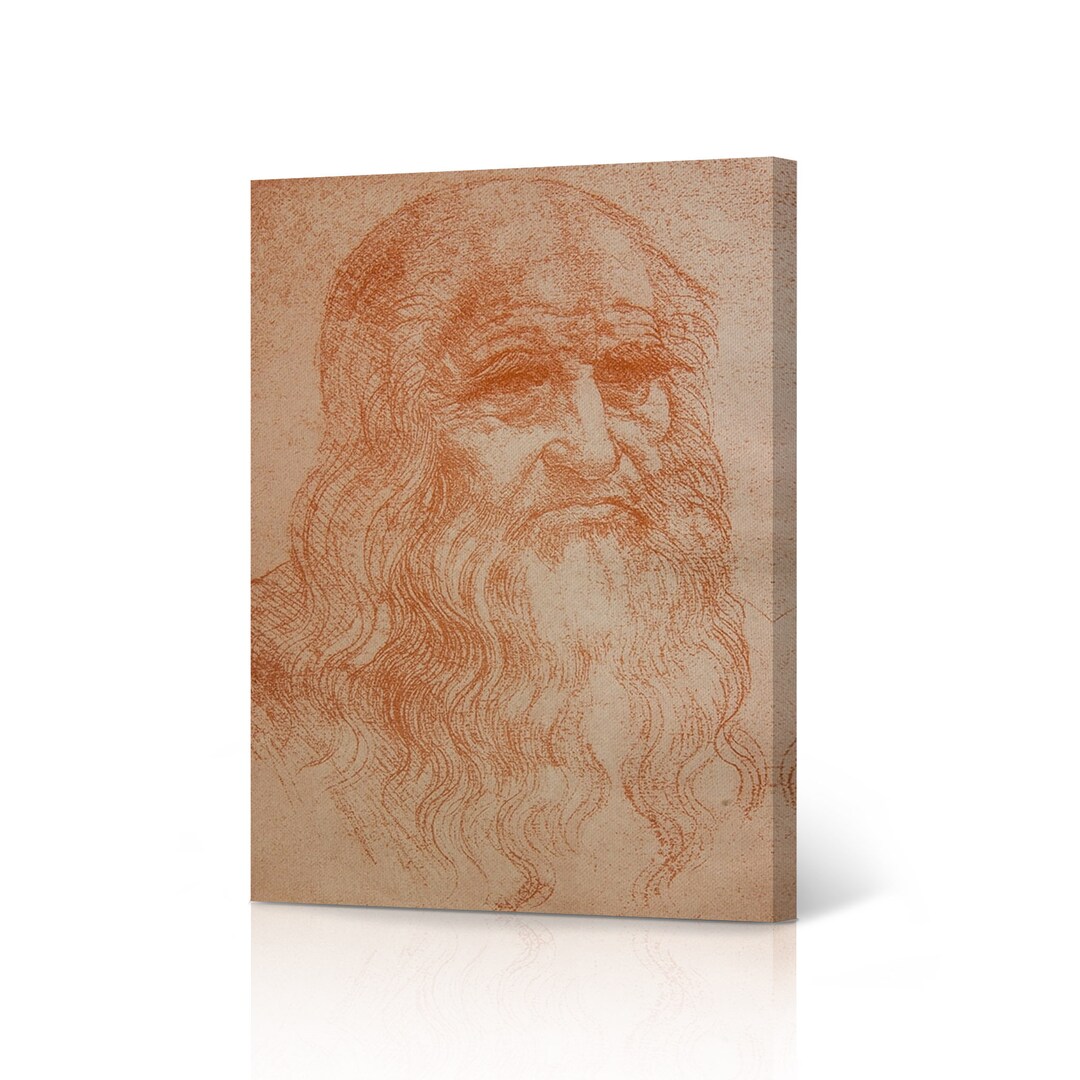 Portrait of a Man in Red Chalk Self Portrait Leonardo Da Vinci Canvas ...