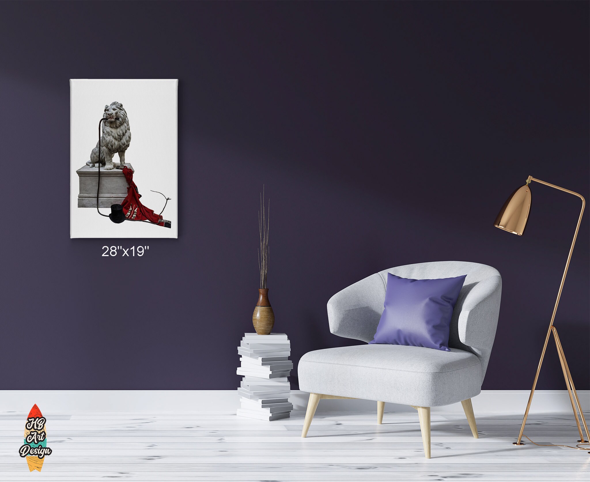 Banksy Wall Art Canvas Print Ex Lion Tamer Statue Artwork Living Room ...