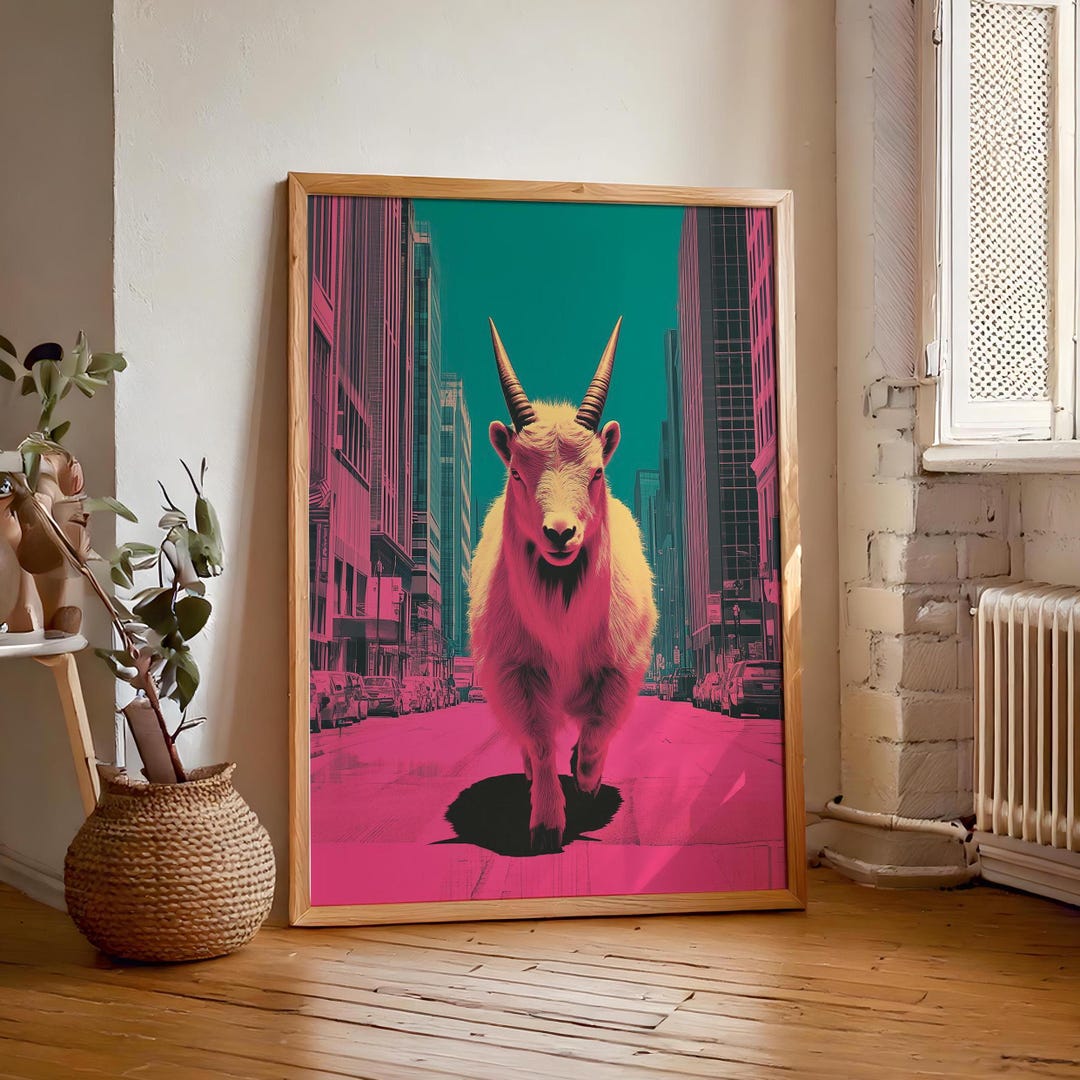 Hip Mountain Goat Risograph Print: Urban Art (digital Download) - Etsy