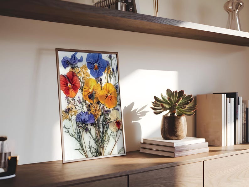 Dried Flower Bouquet Print, Printable Wildflower Botanical Artwork ...