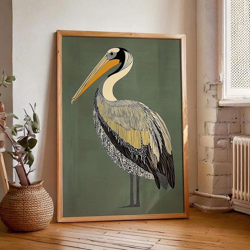 Abstract Pelican Wall Art - Etsy